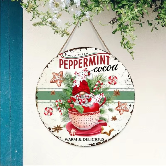 Holiday | Christmas Peppermint Cocoa Gnome In Mug Wooden Sign Candy ...